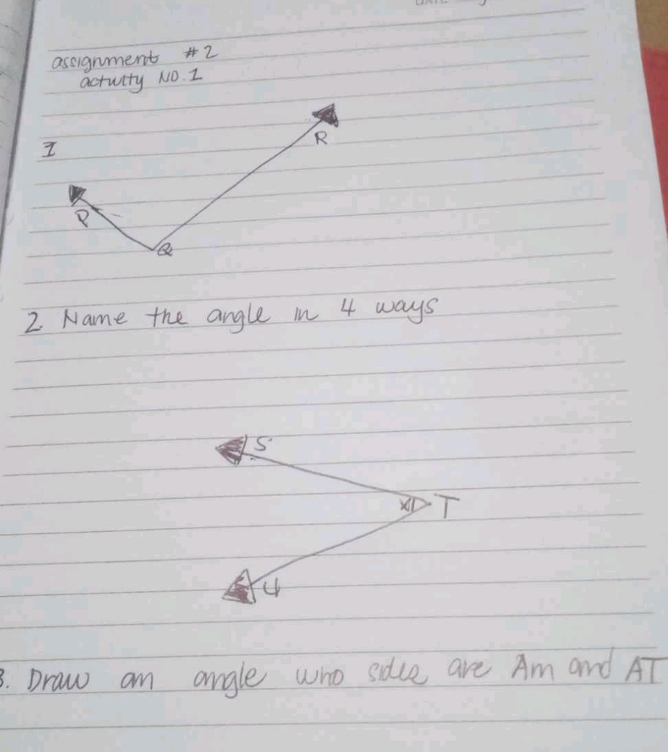 assignment 2 actulty NO 1 2 Name the angle | StudyX