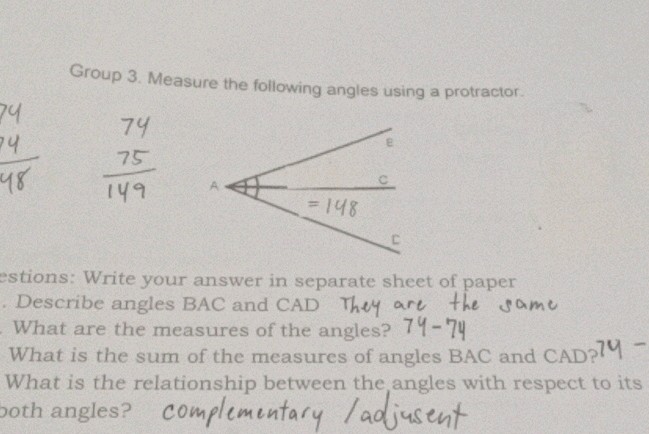 Group 3 Measure the following angles using | StudyX