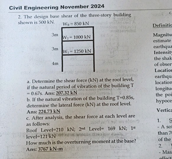 Civil Engineering November 2024 2 The | StudyX
