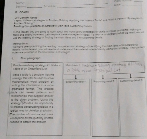 Name Class nomilath Section Schedule | StudyX
