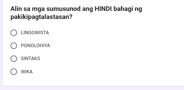 Alin sa mga sumusunod ang HINDI bahagi ng | StudyX