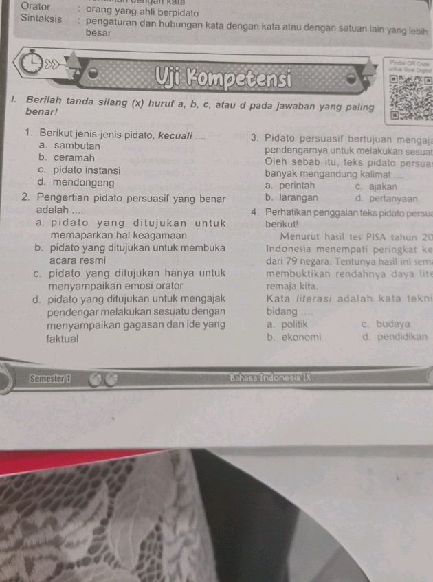 Orator Sintaksis orang yang ahli berpidato | StudyX