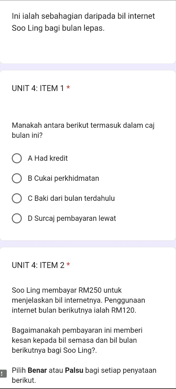 Ini ialah sebahagian daripada bil internet | StudyX