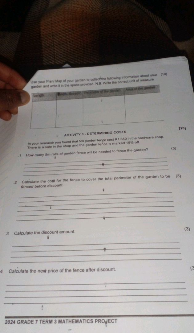 Use your Plan/Map of your garden to | StudyX
