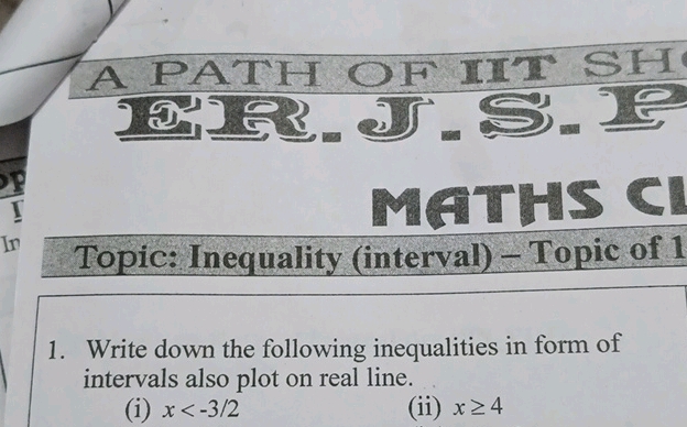 MATHS Topic Inequality (interval) - Topic | StudyX