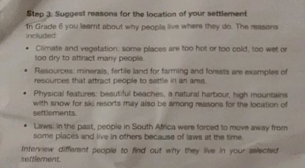 Step 3 Suggest reasons for the location of | StudyX