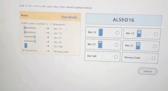 Look at the item code and select the | StudyX