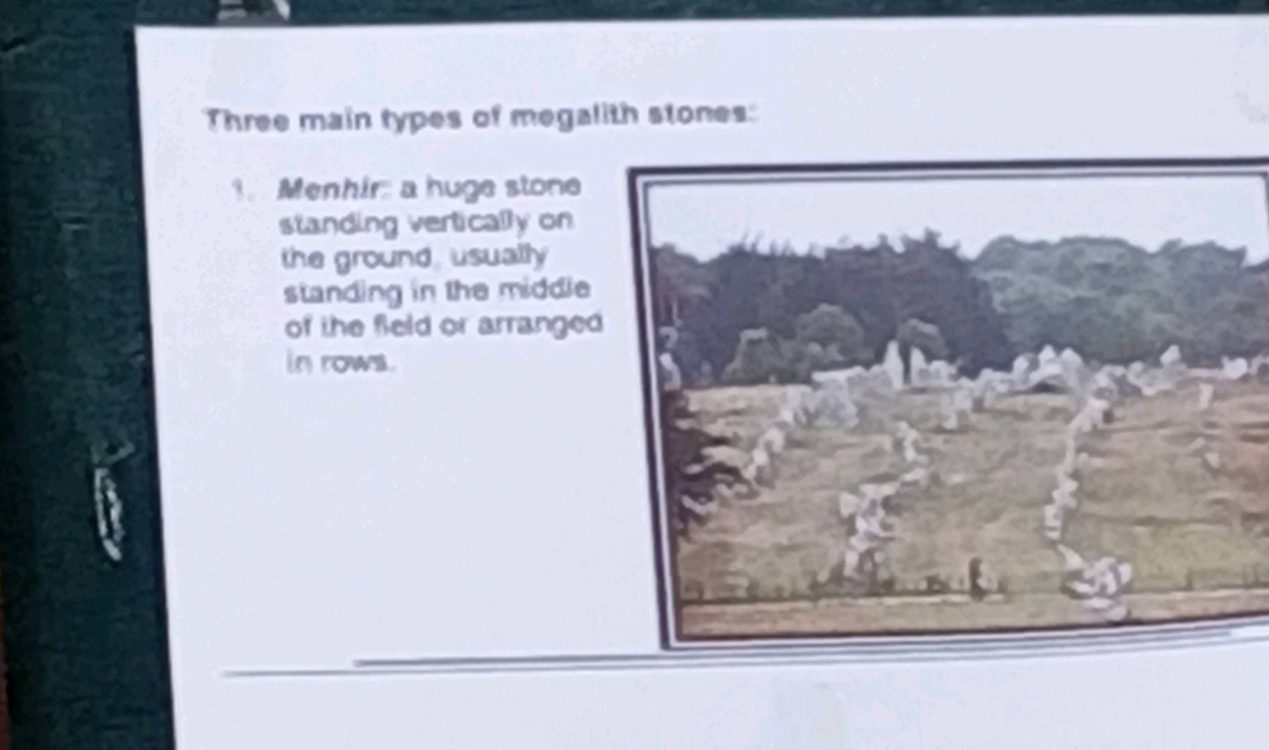 Three main types of megalith stones 1 | StudyX