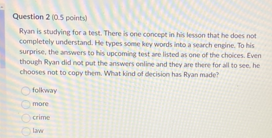 Question 2 ( 05 points) Ryan is studying | StudyX