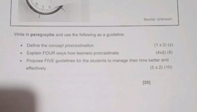 Source Unknown Write in paragraphs and use | StudyX