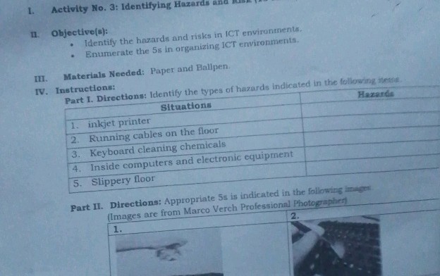 1 Activity No 3 Identifying Hazards 11 | StudyX