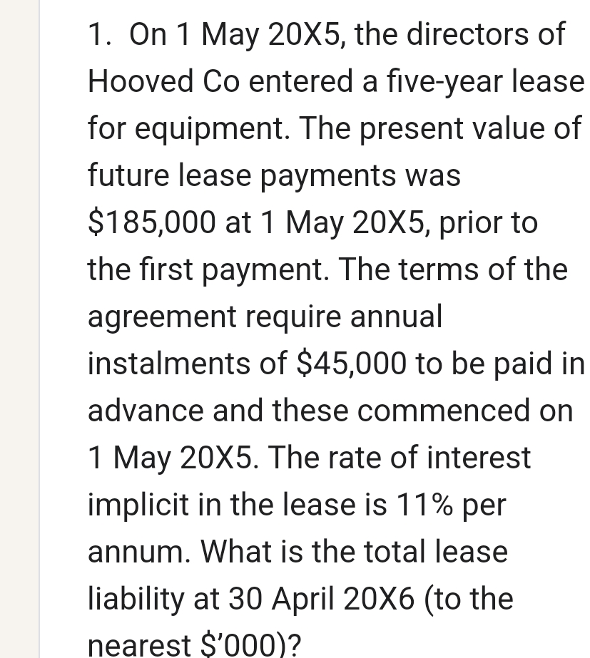 1 On 1 May 20 5 the directors of Hooved Co | StudyX