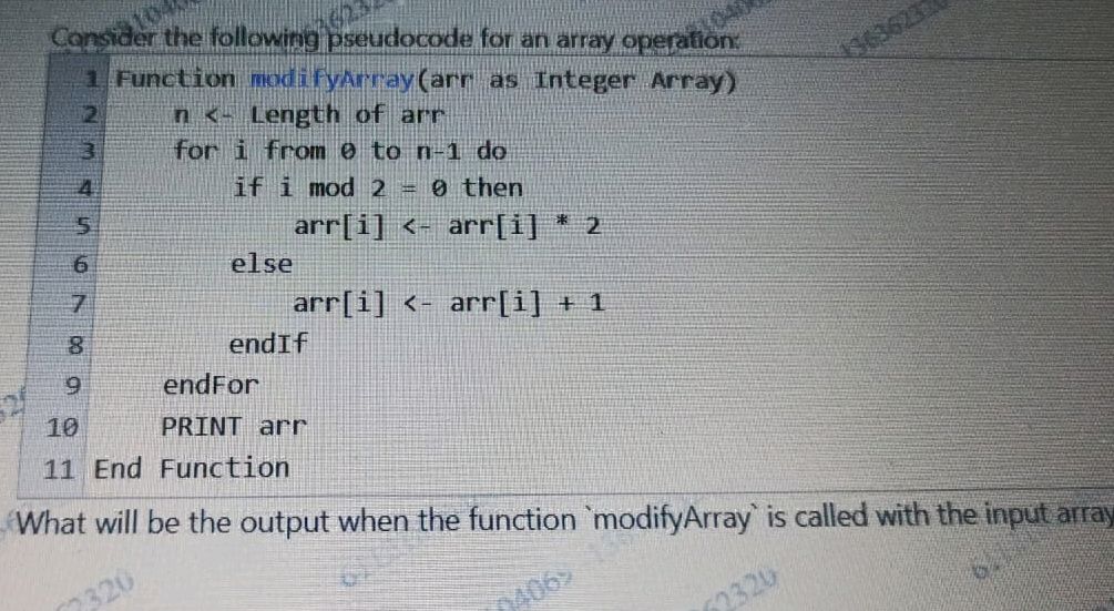 Consider the following pseudocode for an | StudyX