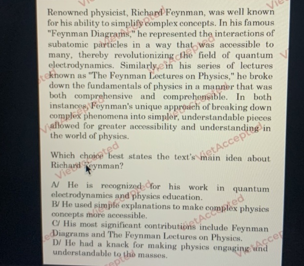 Renowned physicist Richard Feynman was well | StudyX