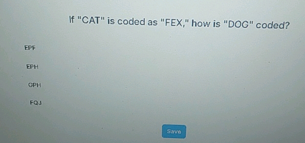 If CAT is coded as FEX how is DOG coded EPF | StudyX