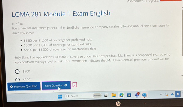Assessment progress LOMA 281 Module 1 Exam | StudyX