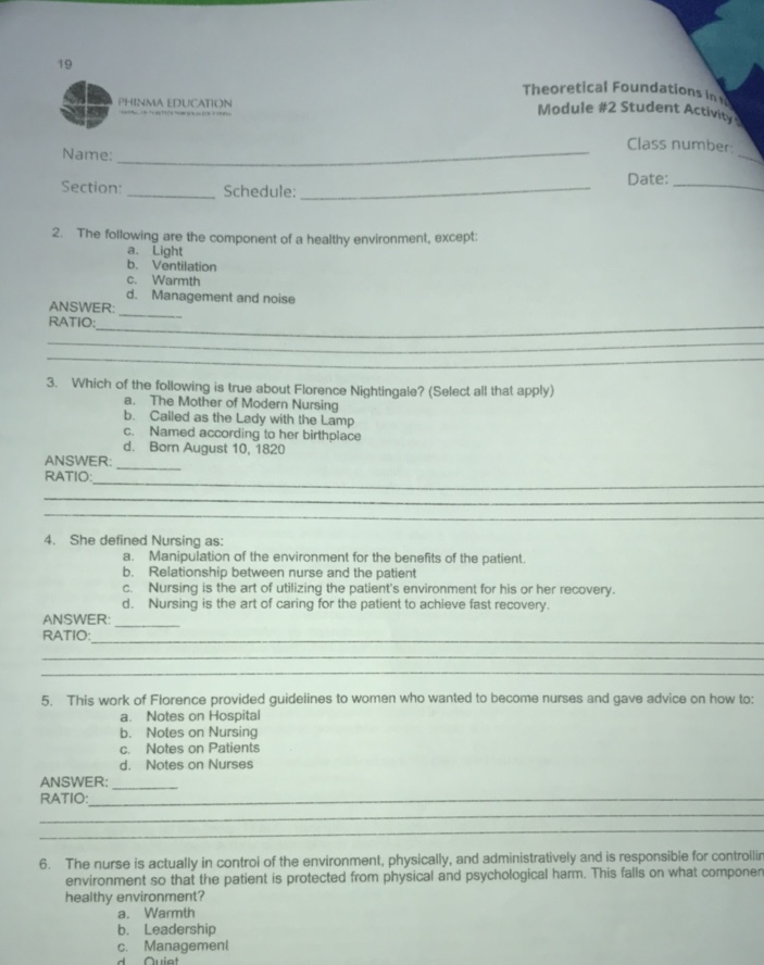 19 At PHINMA EDUCATION Name Section | StudyX