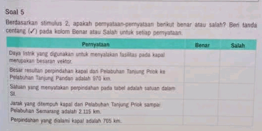 Soal 5 Berdasarkan stimulus 2 apakah | StudyX