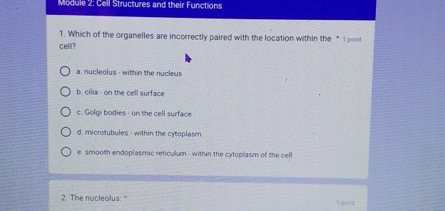 Module 2 Cell Structures and their | StudyX