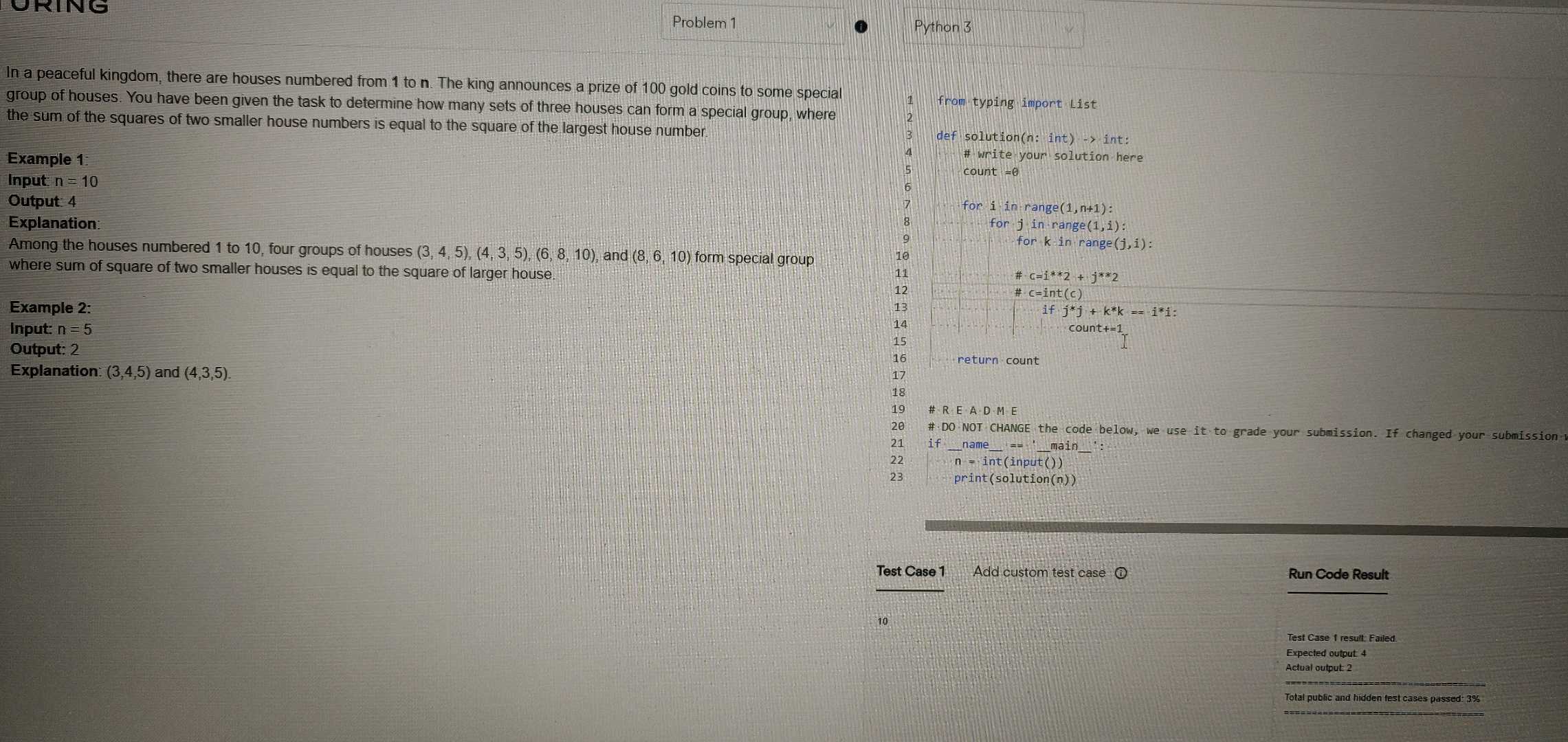 Problem 1 Python 3 In a peaceful kingdom | StudyX