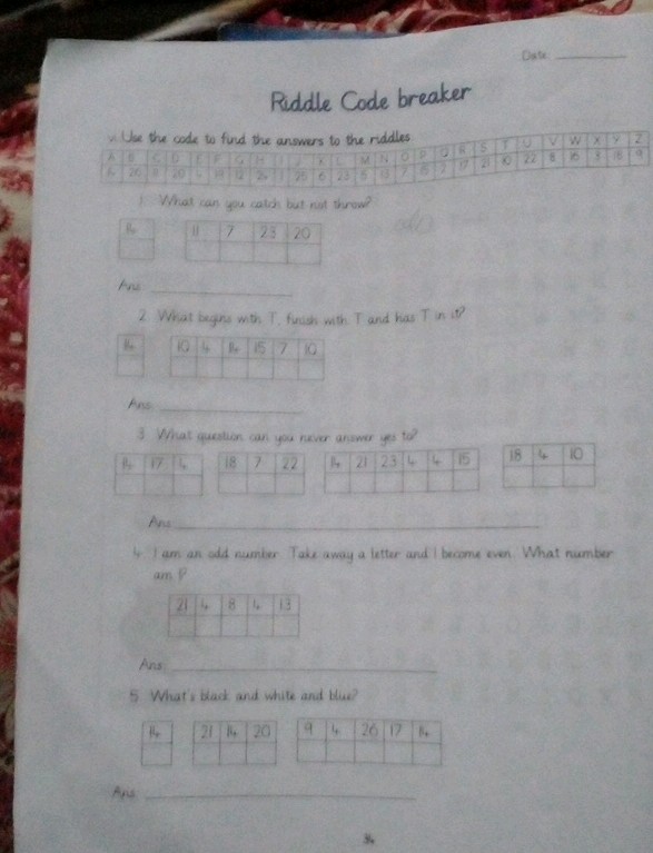 Deste Riddle Code breaker Whe the code to | StudyX