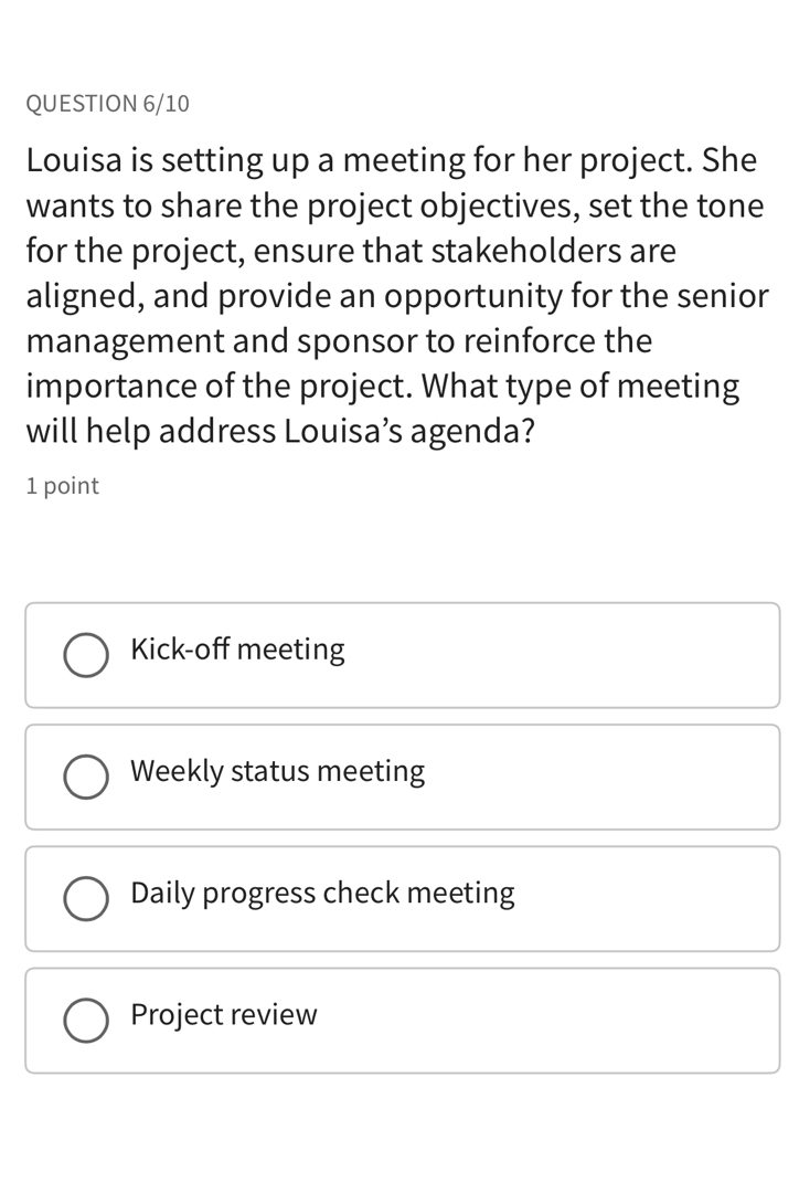 QUESTION 6/10 Louisa is setting up a | StudyX