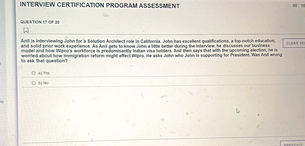 INTERVIEW CERTIFICATION PROGRAM ASSESSMENT | StudyX