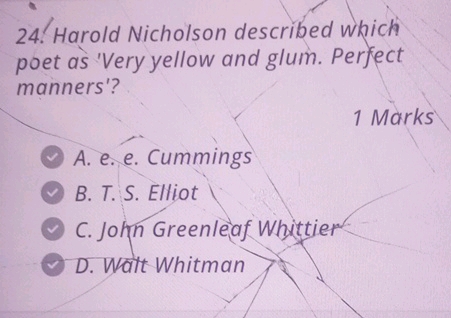 24 Harold Nicholson described which poet as | StudyX