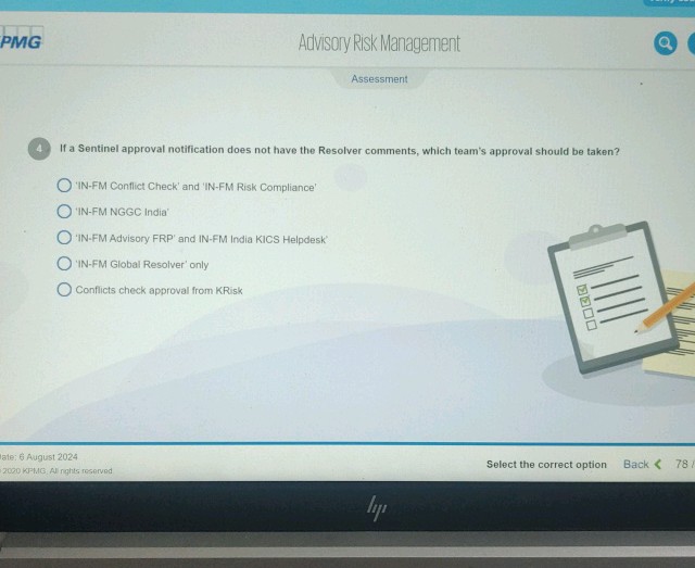 PMG Advisory Risk Management Assessment 4 If | StudyX