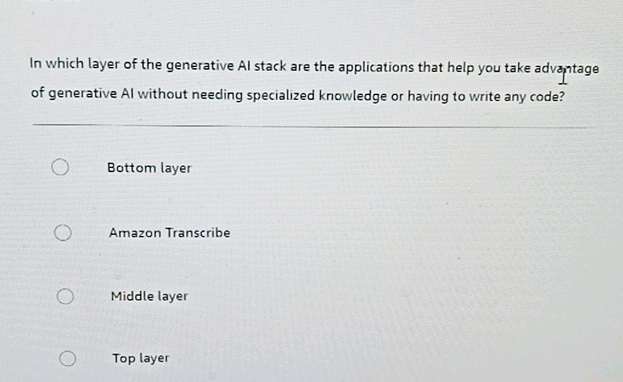In which layer of the generative AI stack | StudyX