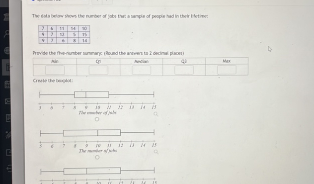 The data below shows the number of jobs | StudyX