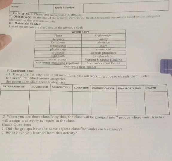 Name Grade Section 1 Activity No 2 | StudyX