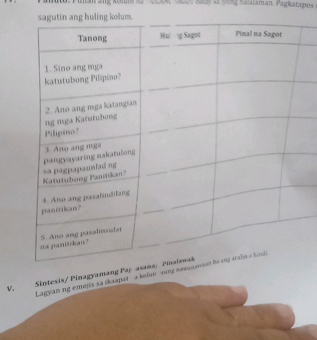 sagutin ang huling kolum lticolumn1c | StudyX