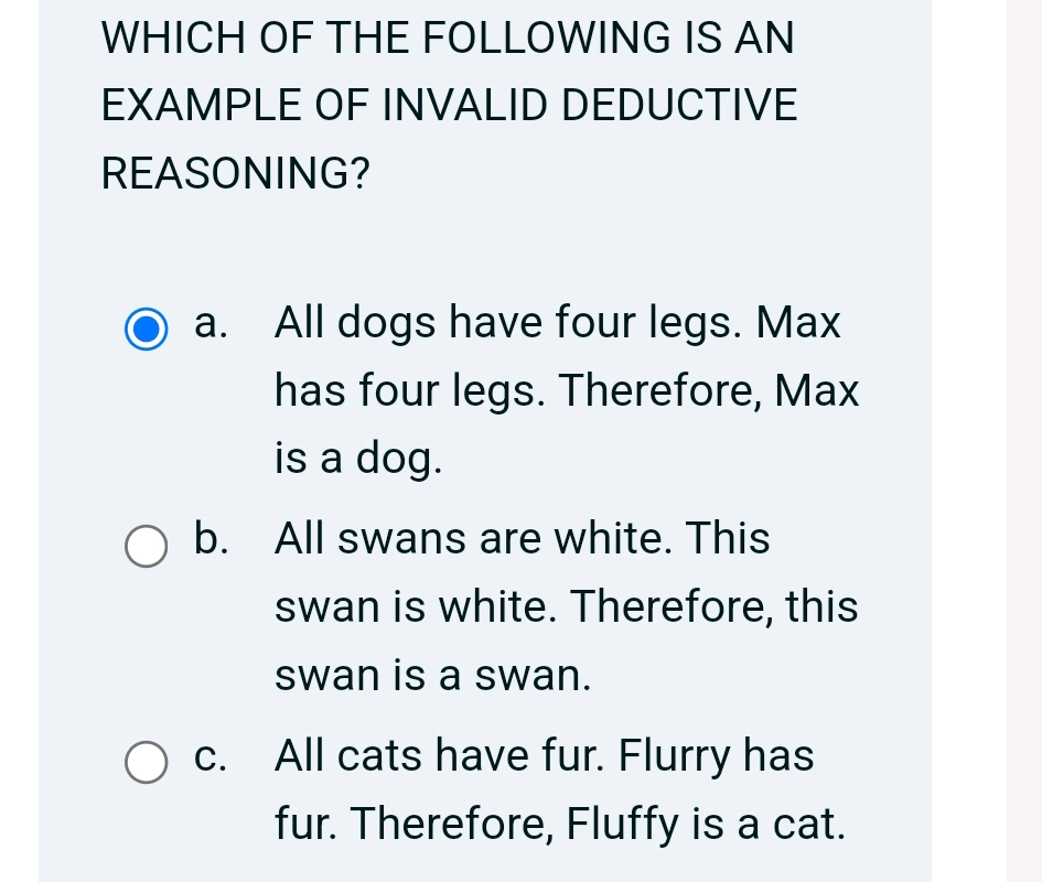 WHICH OF THE FOLLOWING IS AN EXAMPLE OF | StudyX