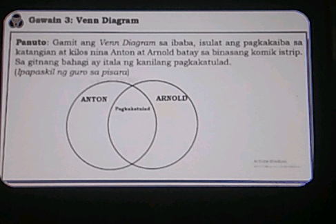 Gawaln 3 Venn Diagram Panuto Gamit ang Venn | StudyX