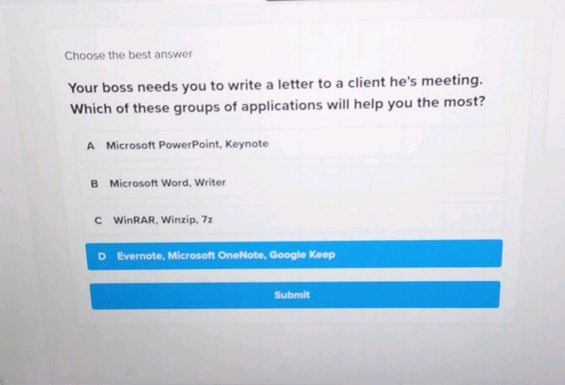 Choose the best answer Your boss needs you | StudyX