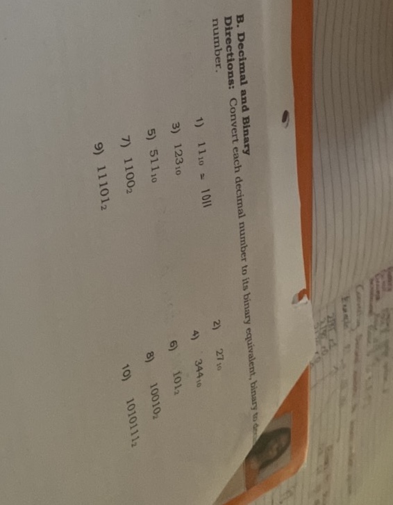Directions Convert each decimal number to | StudyX