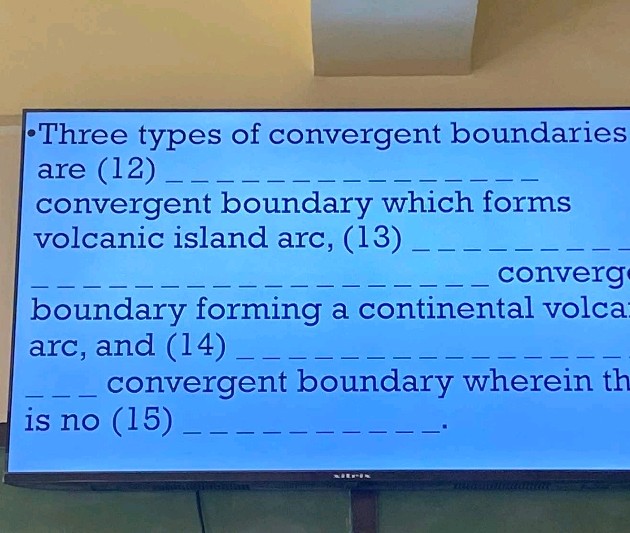 -Three types of convergent boundaries are | StudyX