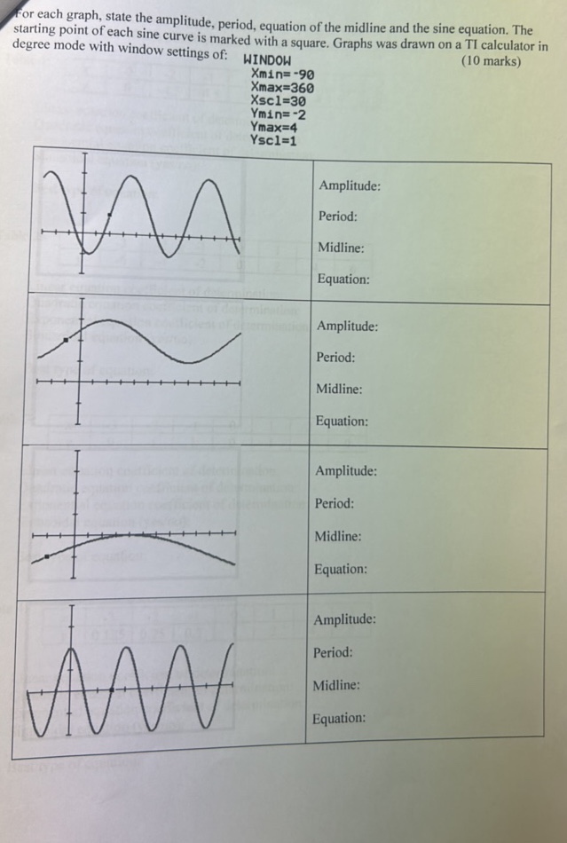 for each graph state the amplitude period | StudyX