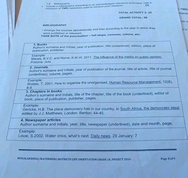 Include a bibliography acoording to an | StudyX