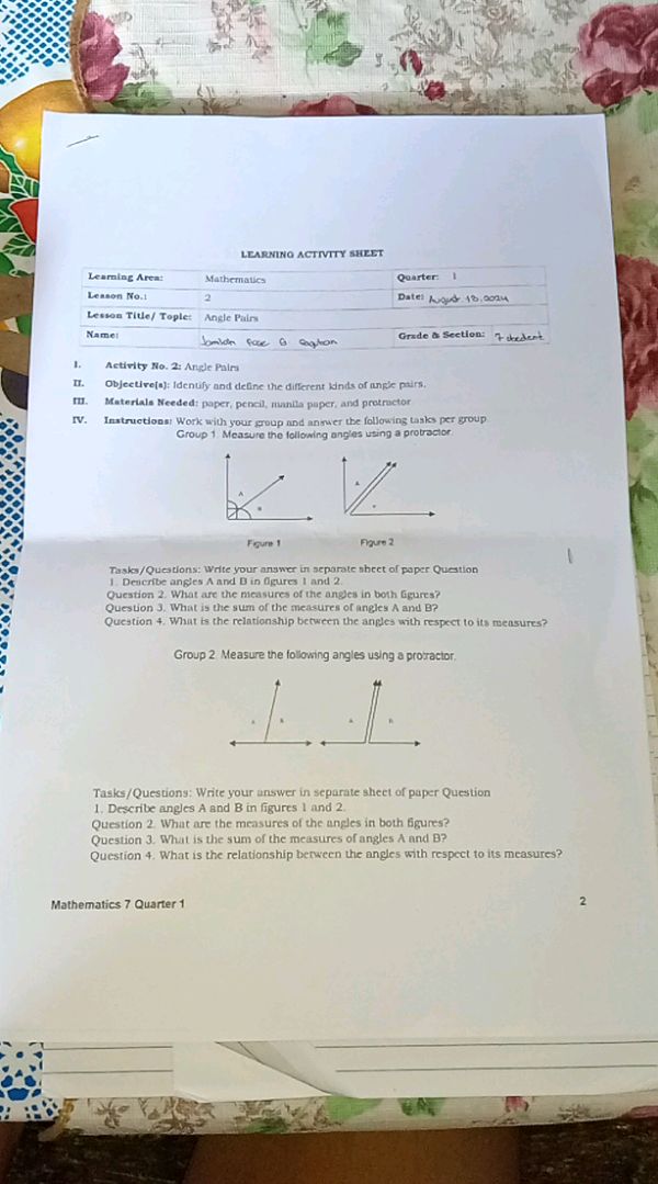 LEARNING ACTIVTTY shEEt 1 Activity No 2 | StudyX