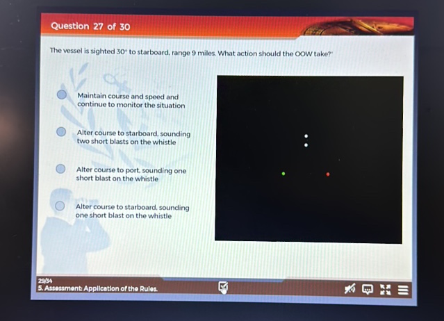 Question 27 of 30 The vessel is sighted 30 | StudyX
