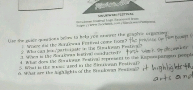 SINUKWAN FESTIVAL Sinukwan festival Logp | StudyX