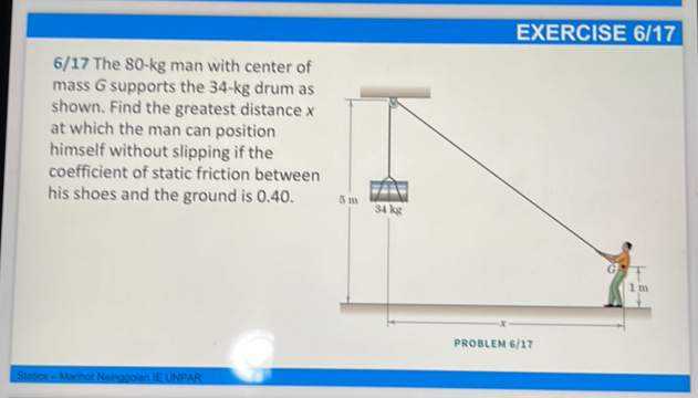 EXERCISE 6/17 6 / 17 The 80- kg man with | StudyX