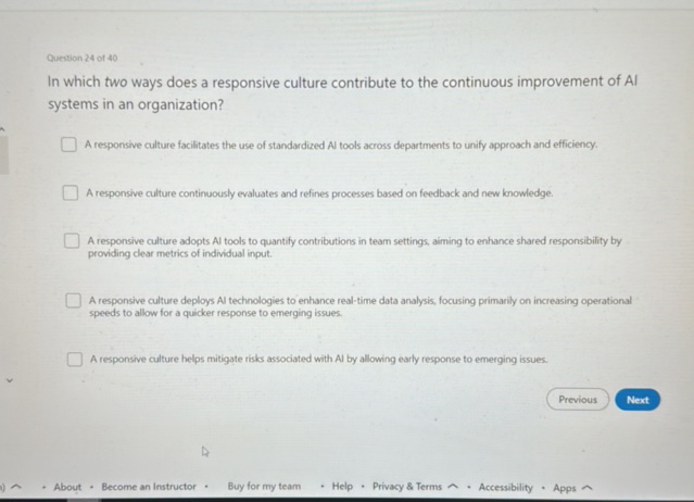 Question 24 of 40 In which two ways does a | StudyX
