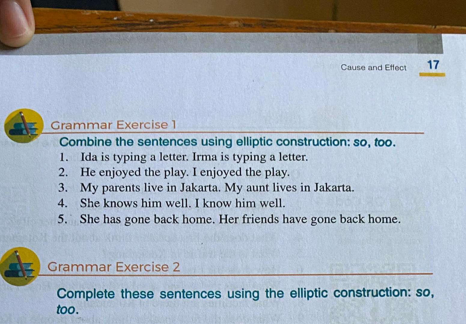 Cause and Effect 17 Grammar Exercise 1 | StudyX