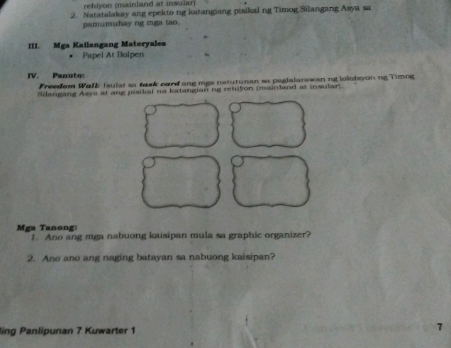 rehiyon (mainland at insular) 2 Natatalakay | StudyX