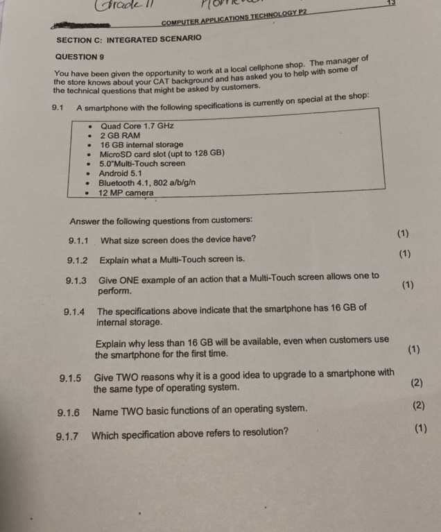 COMPUTER APPLICATIONS TECHNOLOGY P2 SECTION | StudyX