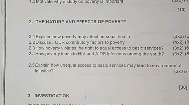 13Motivate why a study on poverty is