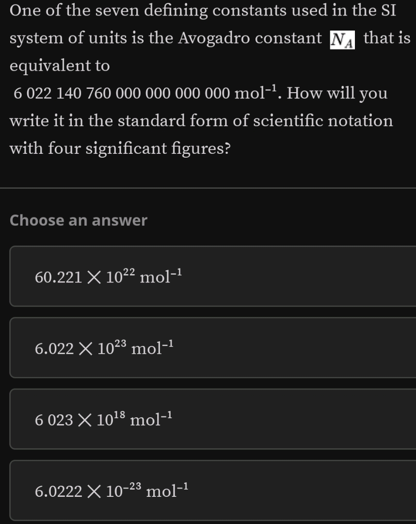 One of the seven defining constants used in | StudyX